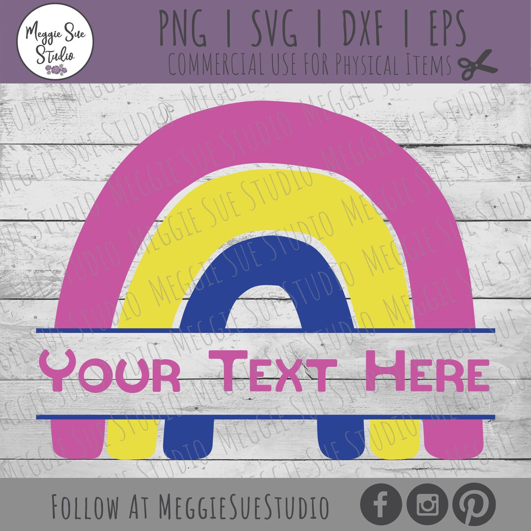 Custom Rainbow SVG, Split Monogram Rainbow Graphic SVG, Personalized ...