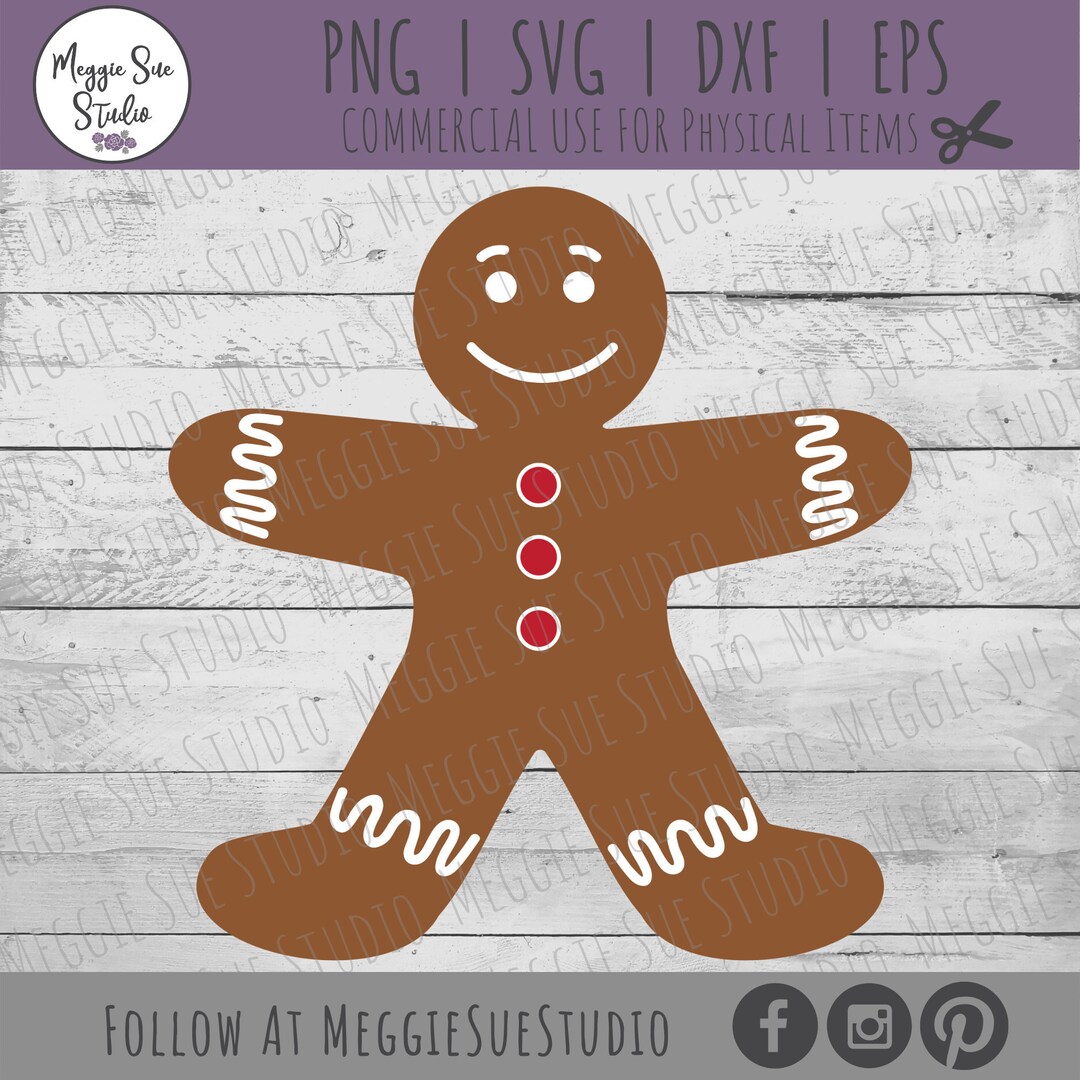 Gingerbread Man SVG, Gingerbread Man Cookie SVG, Christmas Cookie ...