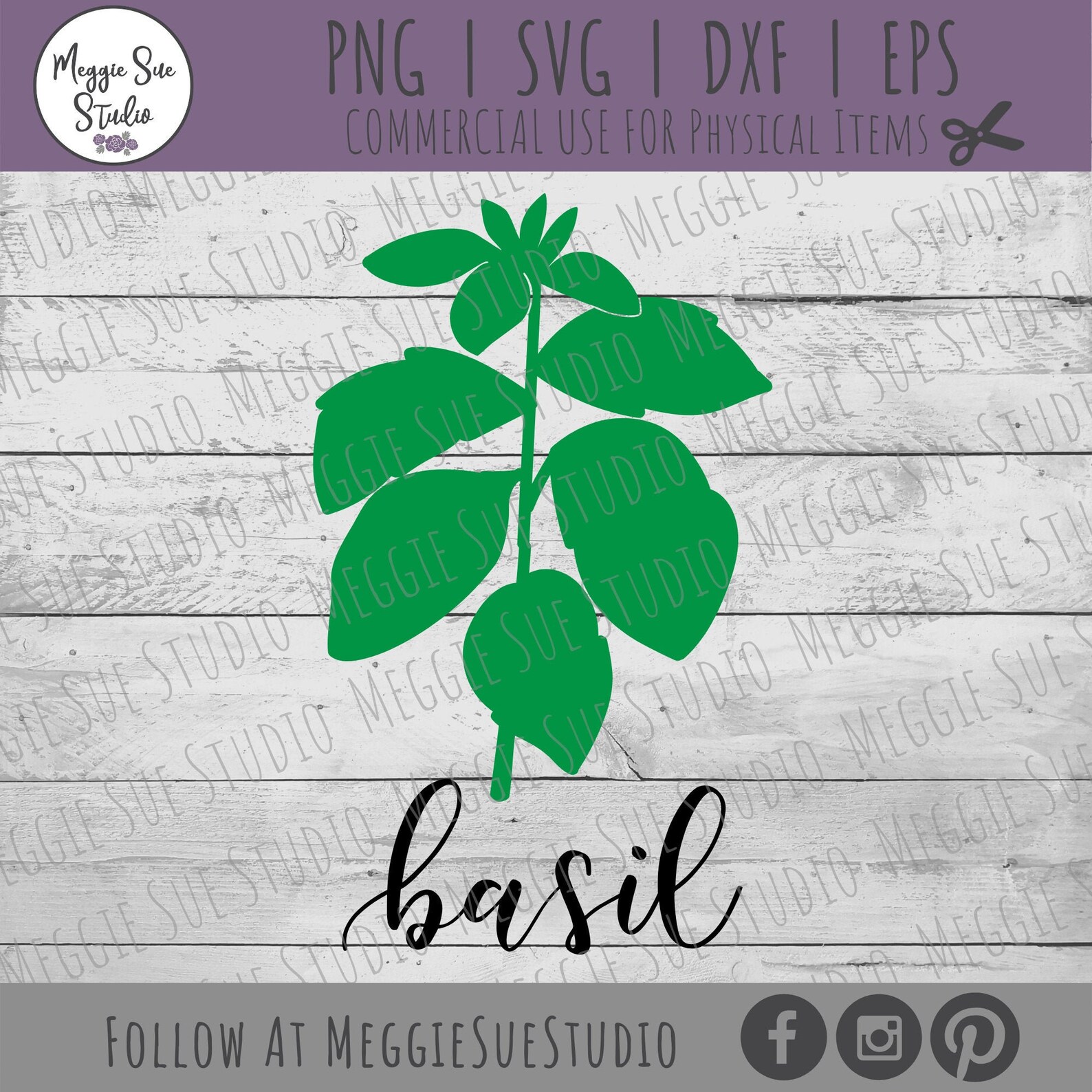 Basil SVG, Sweet Basil SVG, Basil Plant SVG, Basil Clipart, Vintage ...