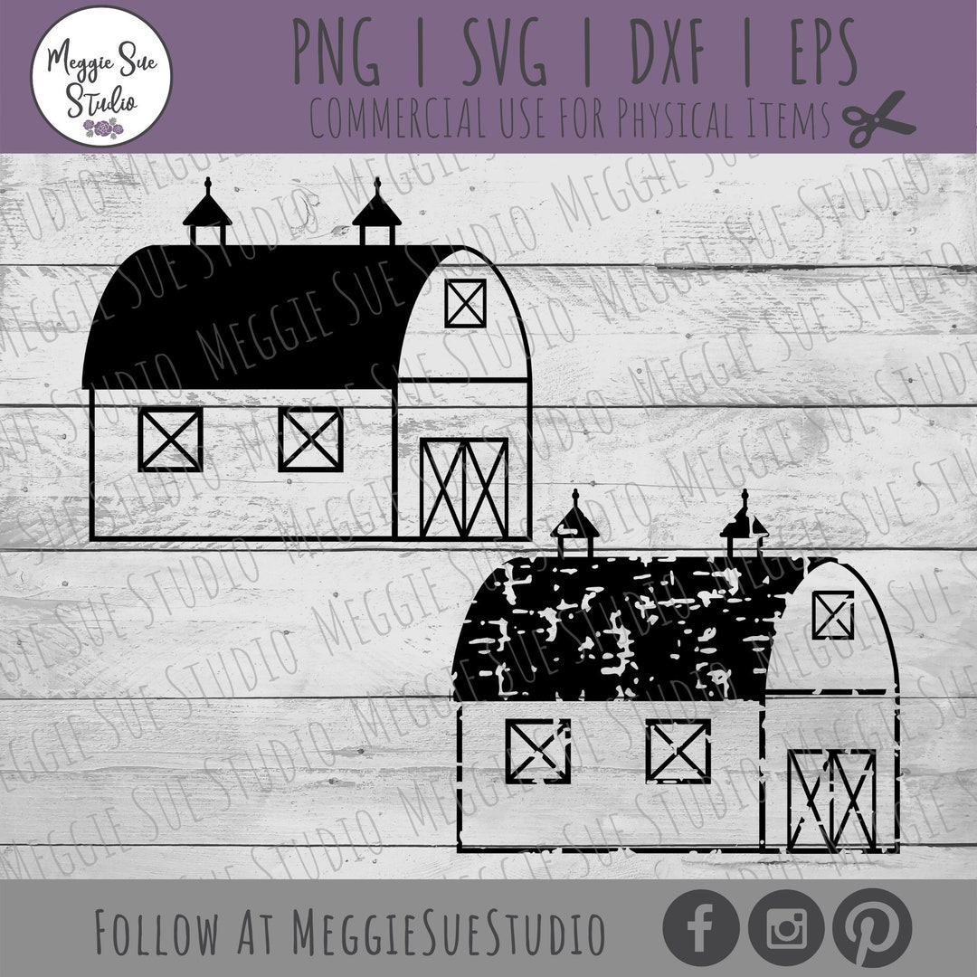 Barn SVG, Vintage Barn Clipart SVG, Barn Cut File Distressed Barn Wood ...