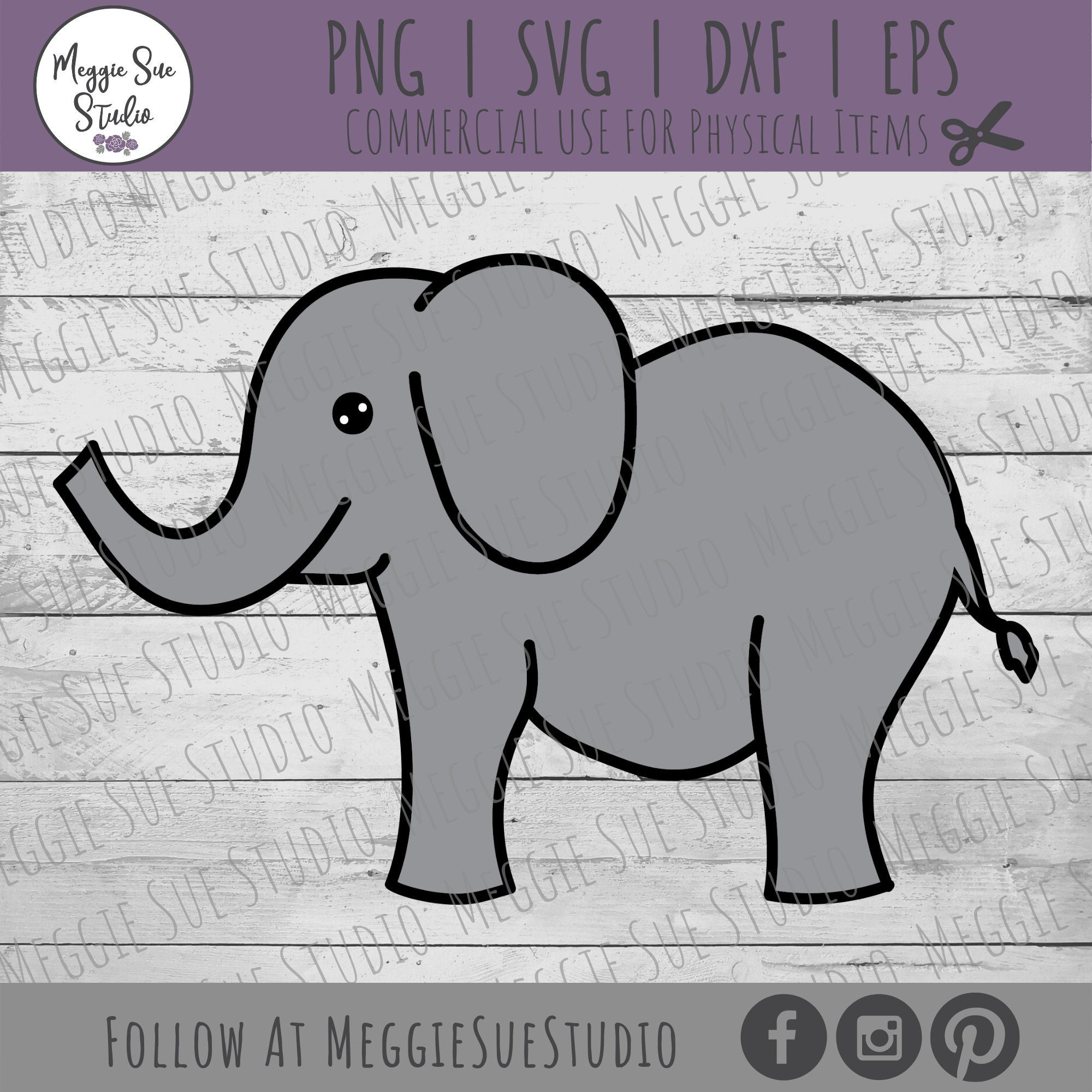 Cartoon Elephant SVG Cute Elephant Cartoon Clipart SVG Cute | Etsy