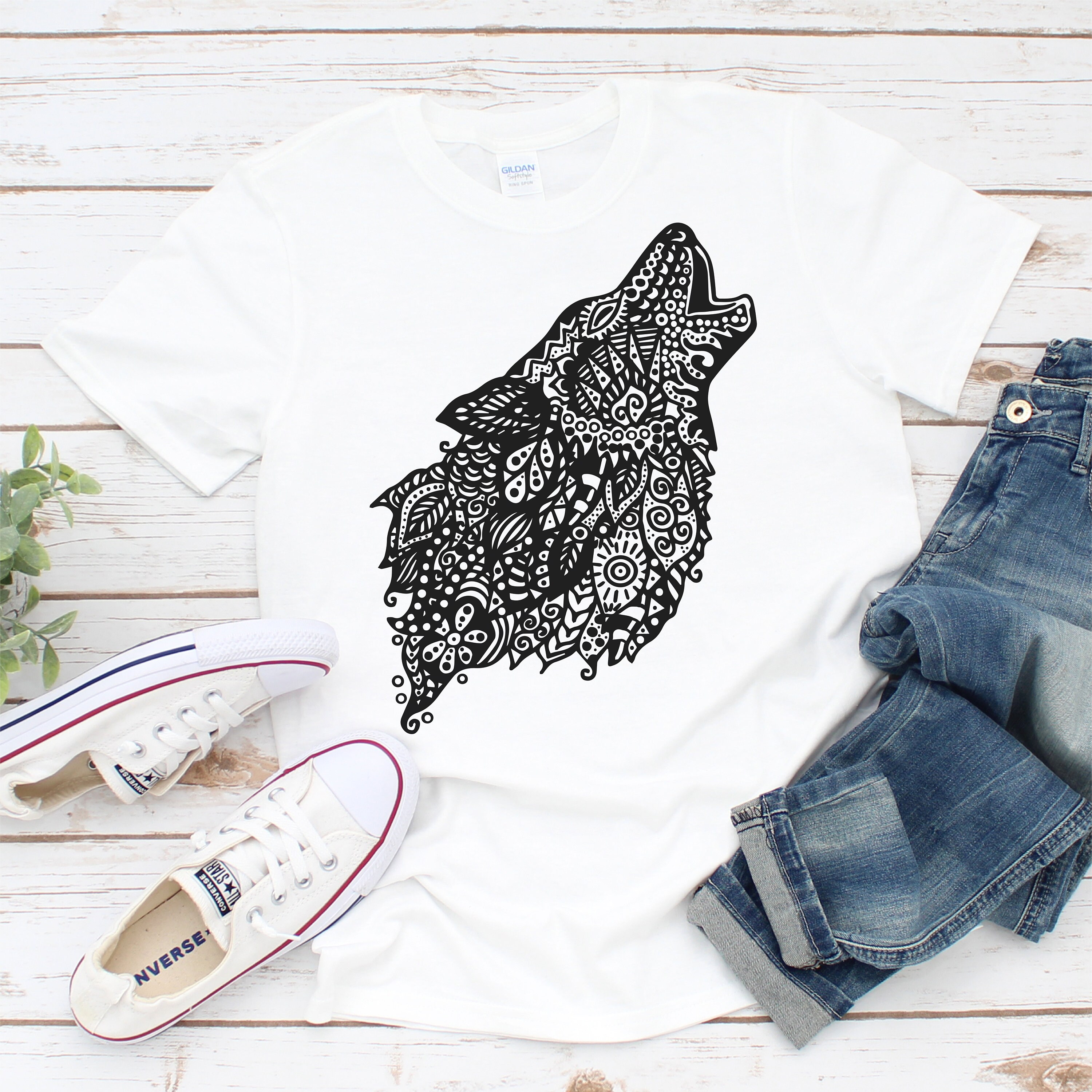 Wolf Zentangle SVG Wolf Mandala SVG Mandala Howling Wolf | Etsy