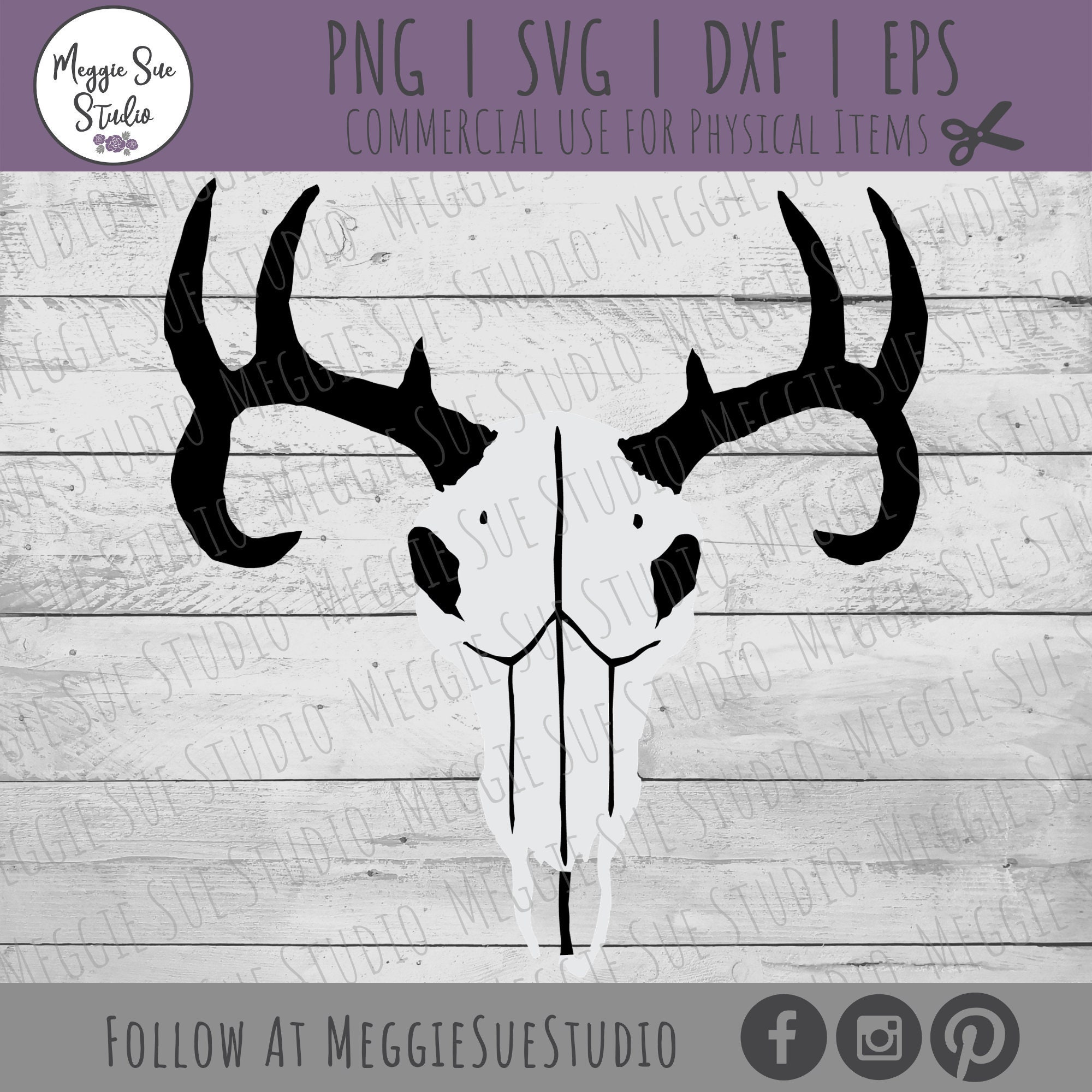 European Mount Deer Skull SVG Buck Skull SVG Stage Skull | Etsy