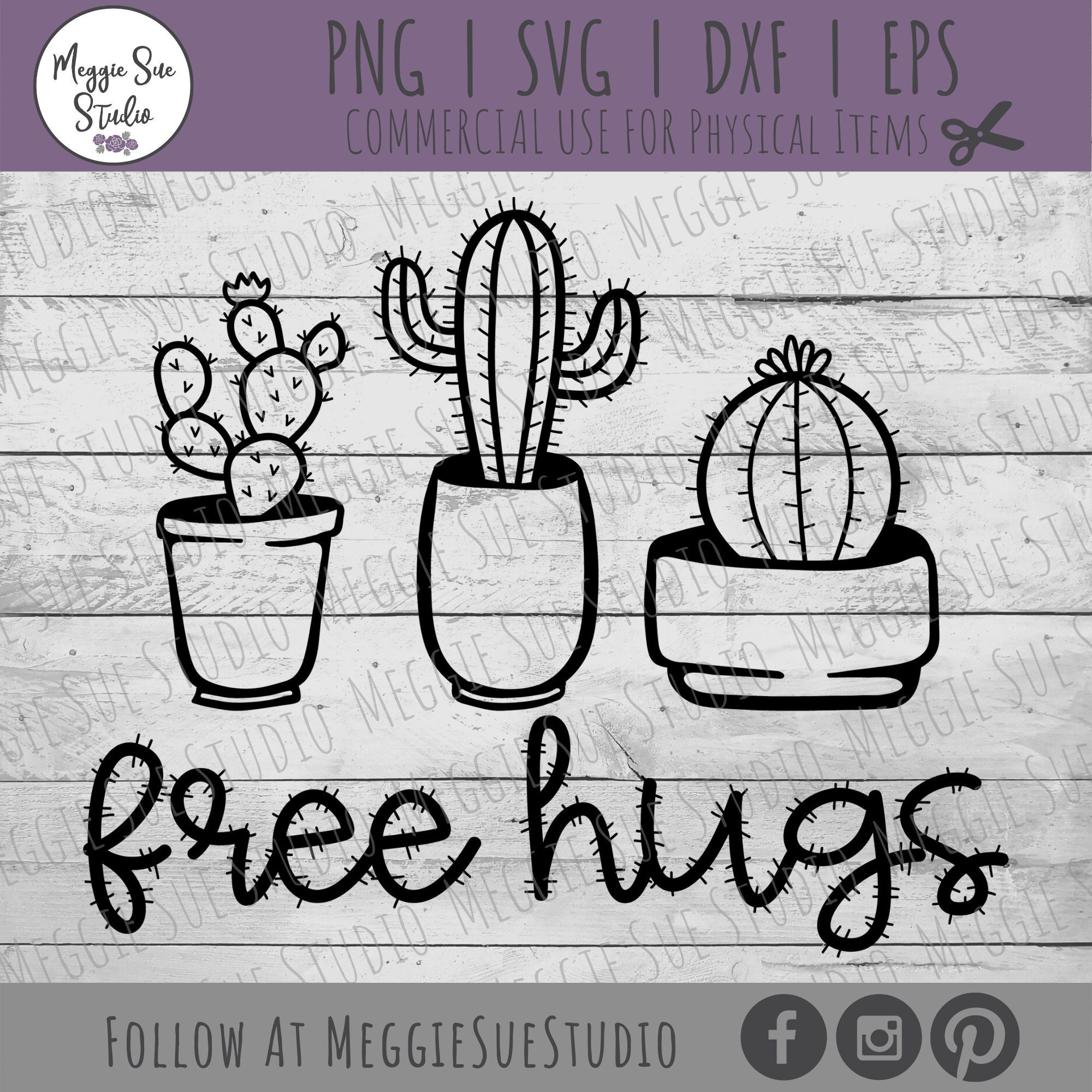 Cactus Free Hugs SVG, Free Hugs Cacti SVG, Cute Cactus Graphic SVG ...