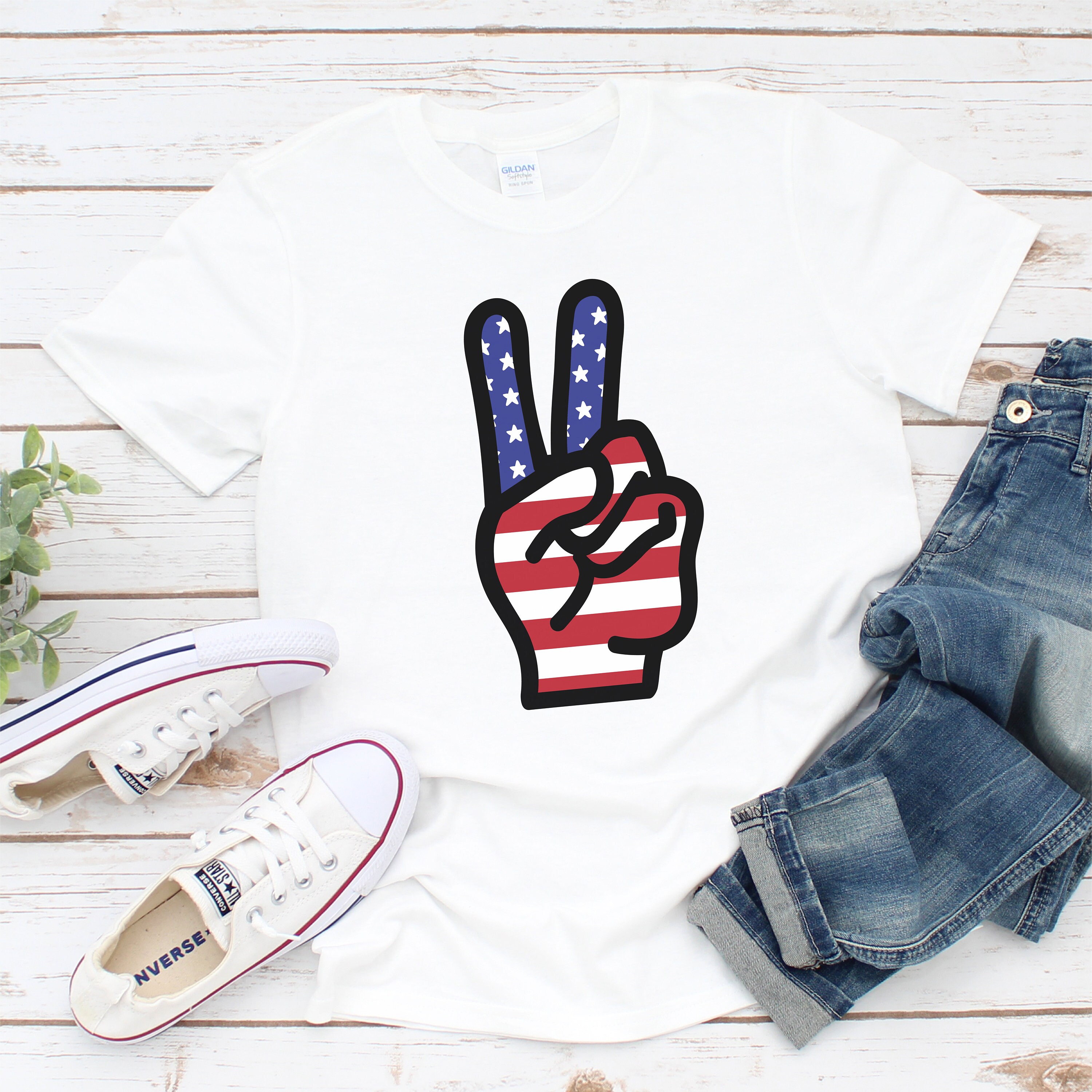 American Peace Sign SVG Peace Sign Hand SVG American Flag | Etsy