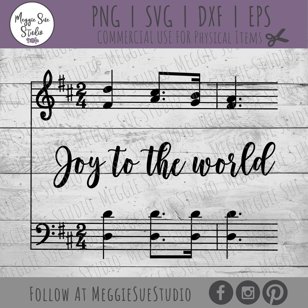 Joy to the World Sheet Music SVG, Joy to the World Musical Notes Treble ...