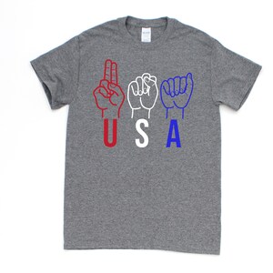 USA Sign Language SVG, USA Red White Blue Sign Language Svg, United ...