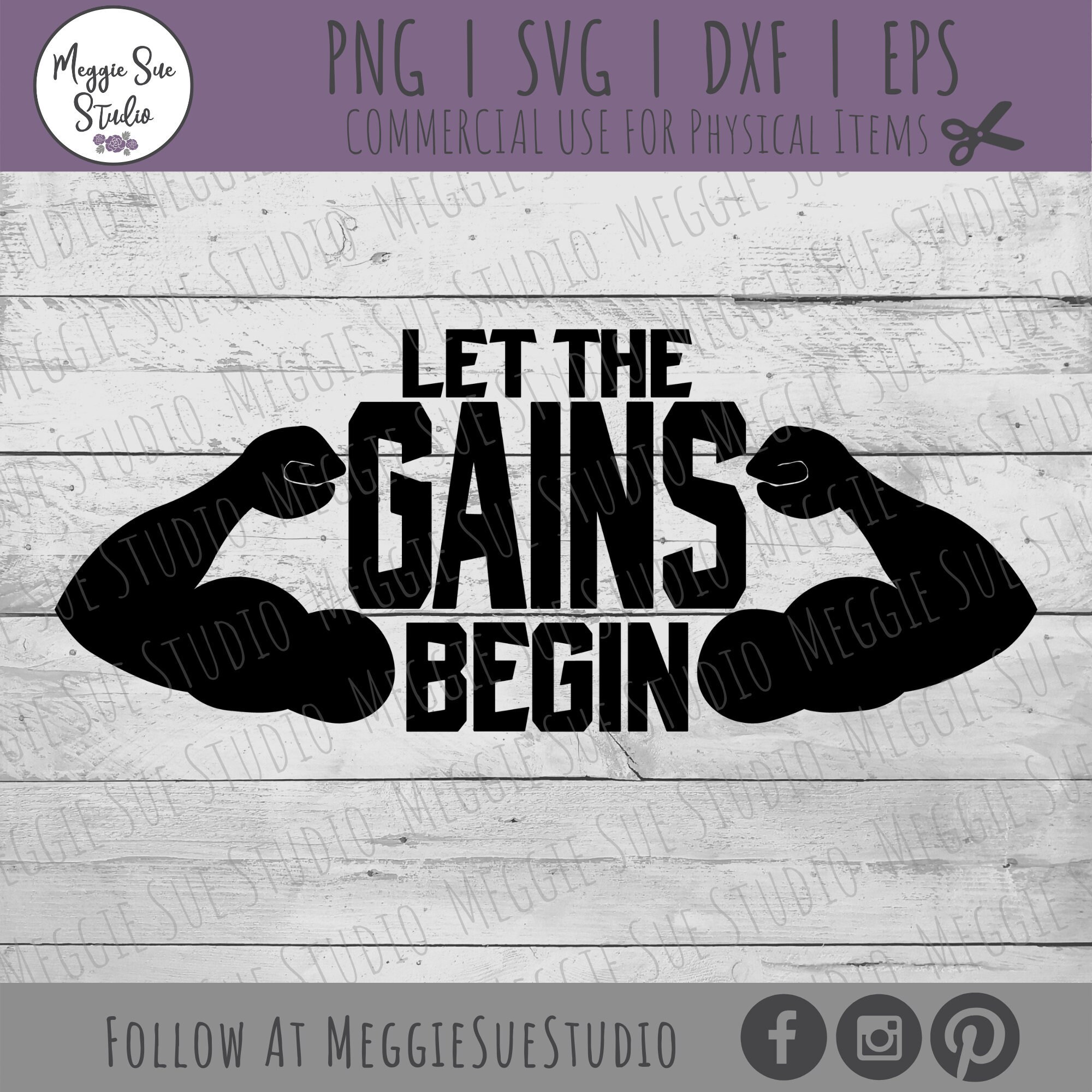 Let The Gains Begin SVG Flexed Arm Let The Gains Begin SVG | Etsy