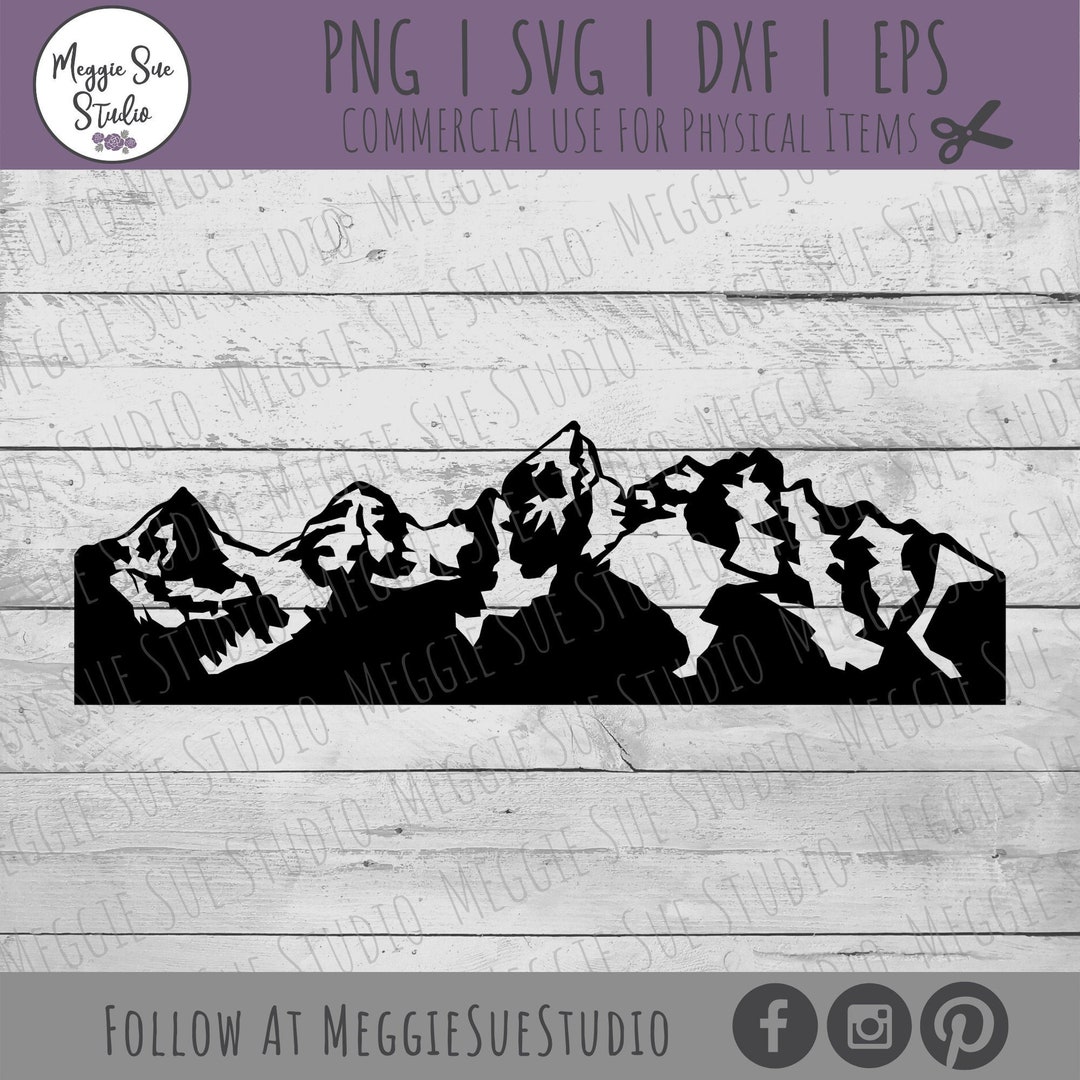 Teton Mountains SVG, Mountain Range SVG, Mountains Clipart SVG, Grand ...