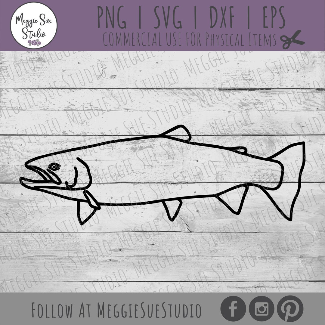 Steelhead Trout SVG, Idaho Steelhead Trout SVG, Trout Clipart Outline ...