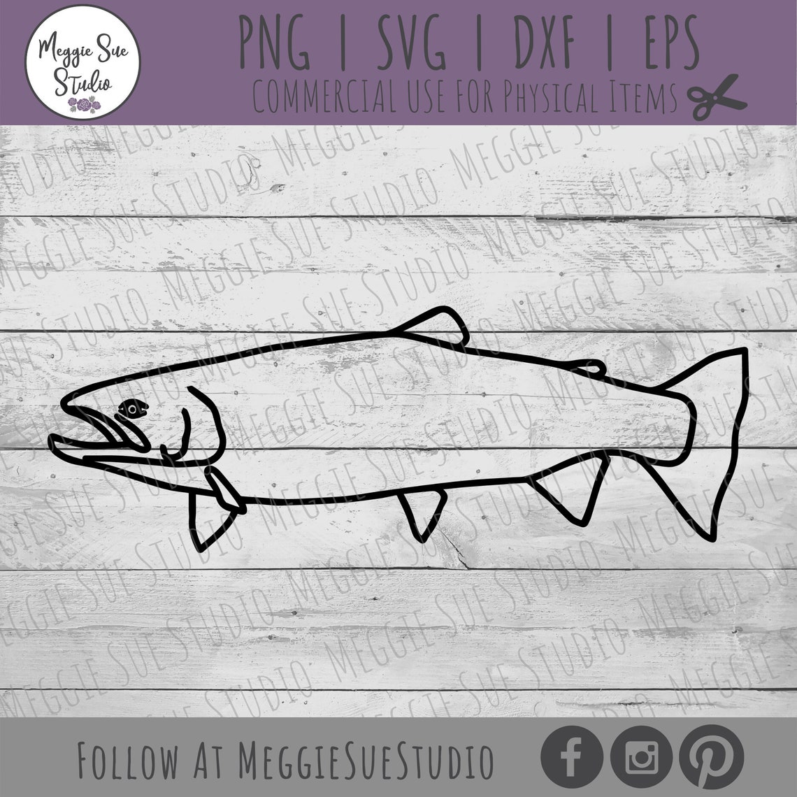 Steelhead Trout SVG, Idaho Steelhead Trout SVG, Trout Clipart Outline ...