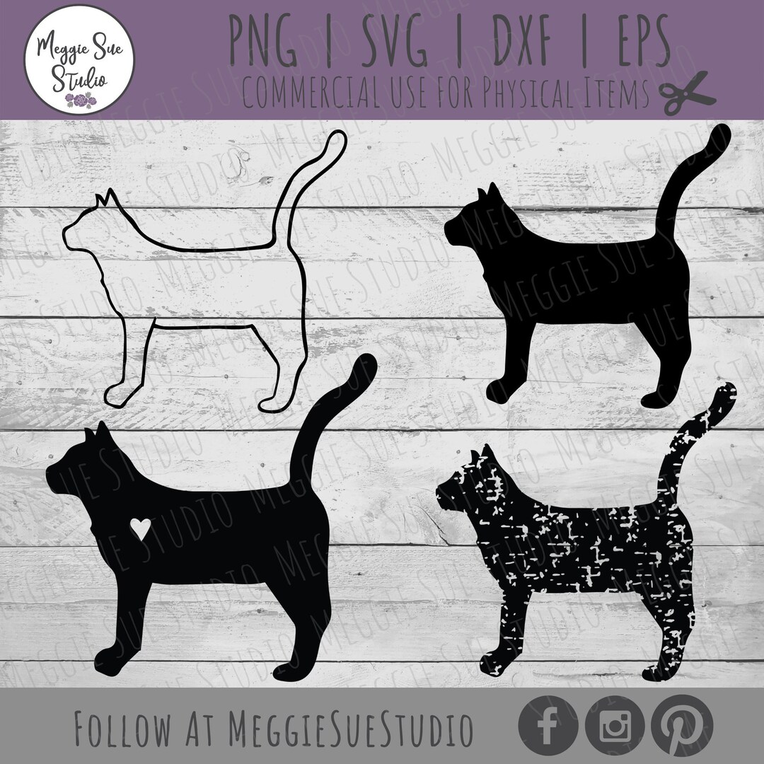 Calico Cat SVG, Cat PNG DXF Eps, Cat Clip Art, Cat Decal, Commercial ...