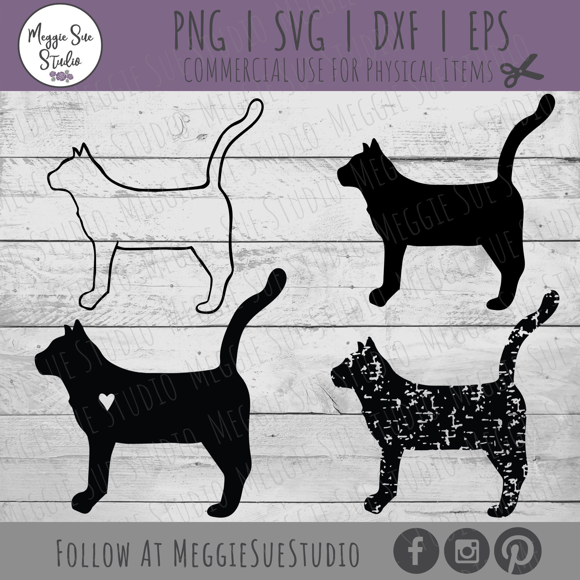 Calico Cat SVG Cat PNG DXF Eps Cat Clip Art Cat Decal | Etsy Canada