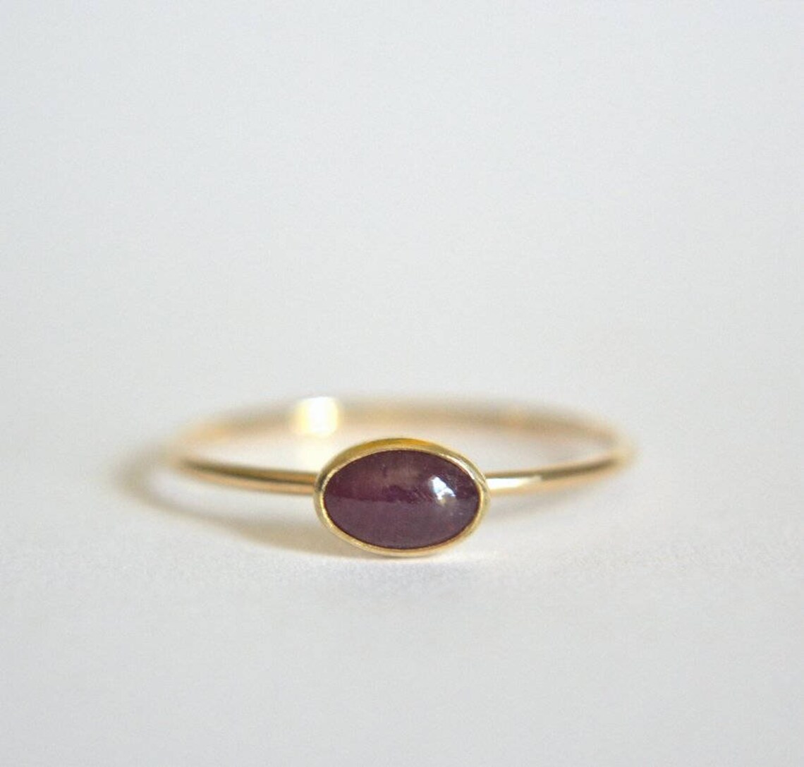 14k Solid Gold Oval Ruby Ring 14k Gold Ruby Oval Ring Ruby | Etsy
