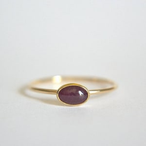 14k Solid Gold Oval Ruby Ring, 14k Gold Ruby Oval Ring, Ruby Ring 14k ...