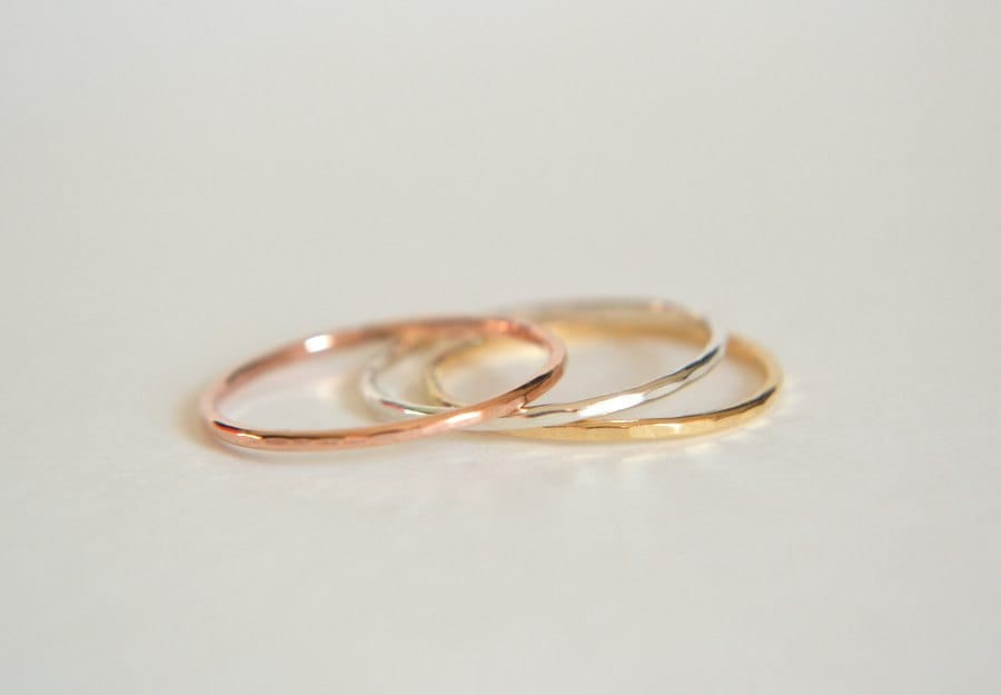 14k Gold Stacking Ring Gold Stacking Ring Set Stacking Ring - Etsy