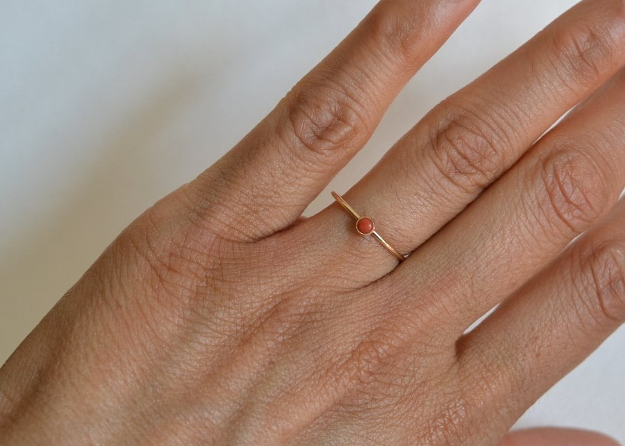 Gold Coral Ring Coral Ring Gold Filled Coral Ring Coral - Etsy