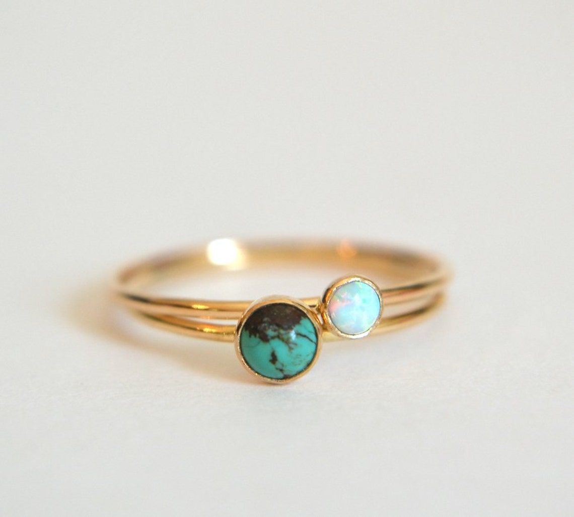 Gold Opal and Turquoise Ring Opal and Turquoise Ring Opal - Etsy