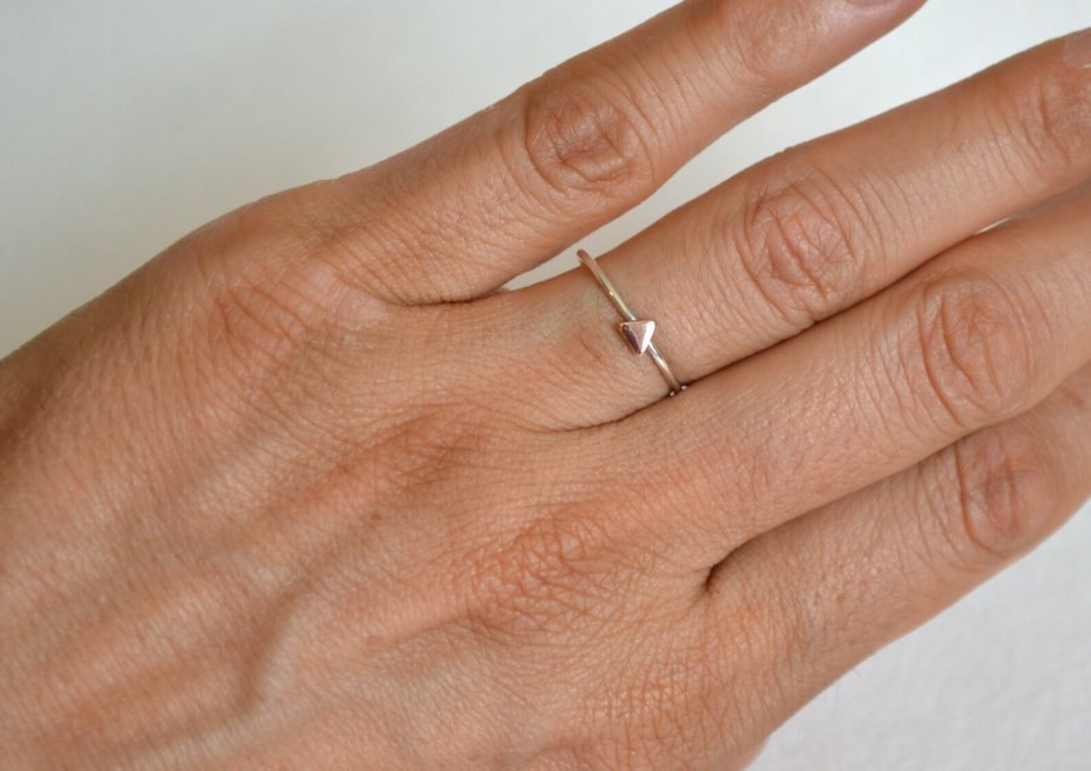 Triangle Ring Silver Triangle Ring Silver Stacking Ring - Etsy