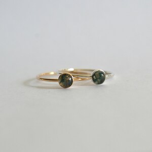 Gold Moss Agate Ring, Moss Agate Ring Gold, 14k Moss Agate Ring, Dainty ...