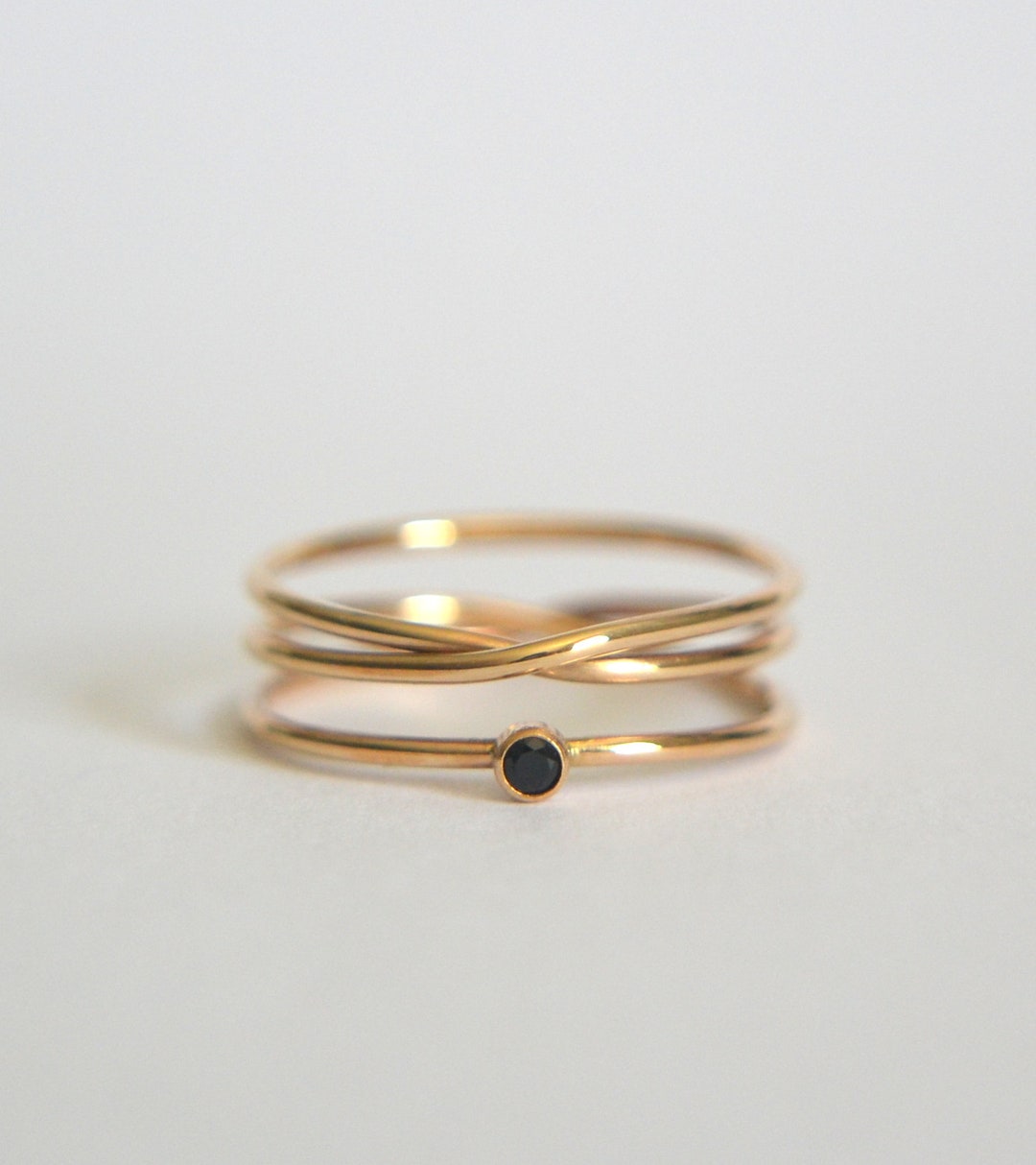 Gold Wrap Ring, X Ring, Criss Cross Ring for Her, Gemstone Minimalist Wrap Ring Made in 14k ...