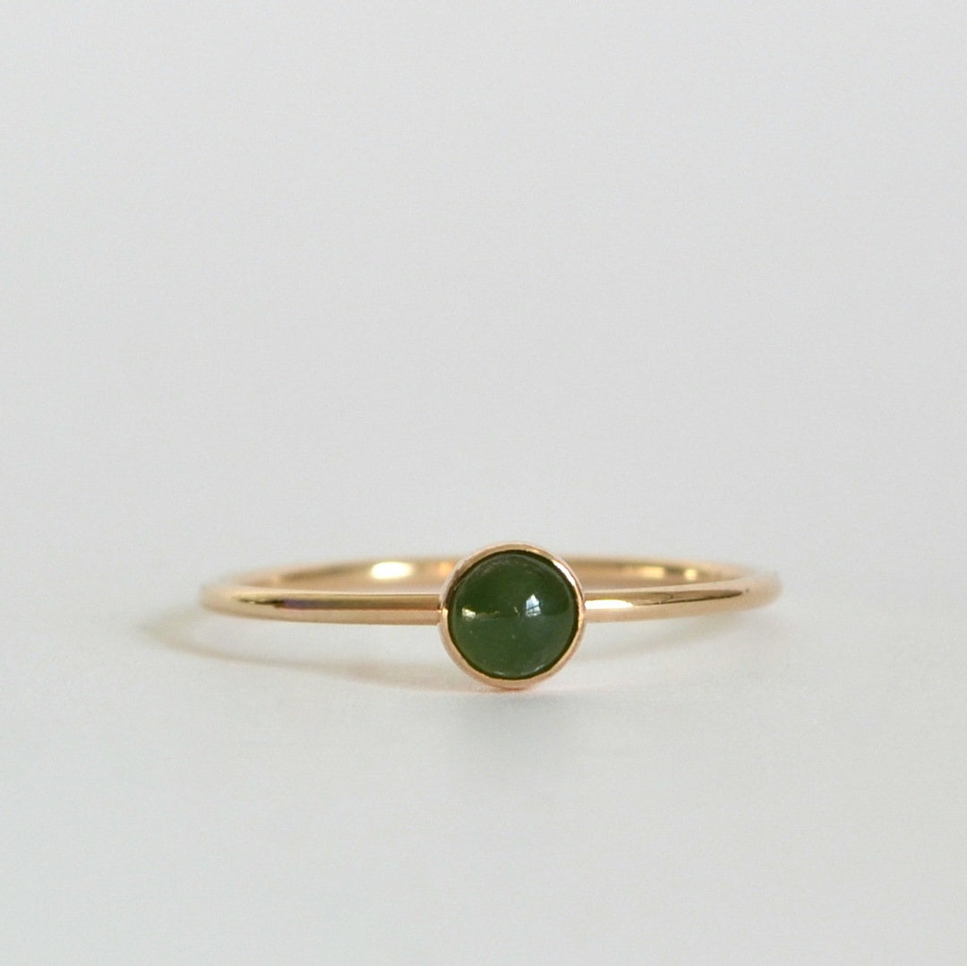 14k Gold Filled Natural Jade Gemstone Ring, Custom Made to Order ...