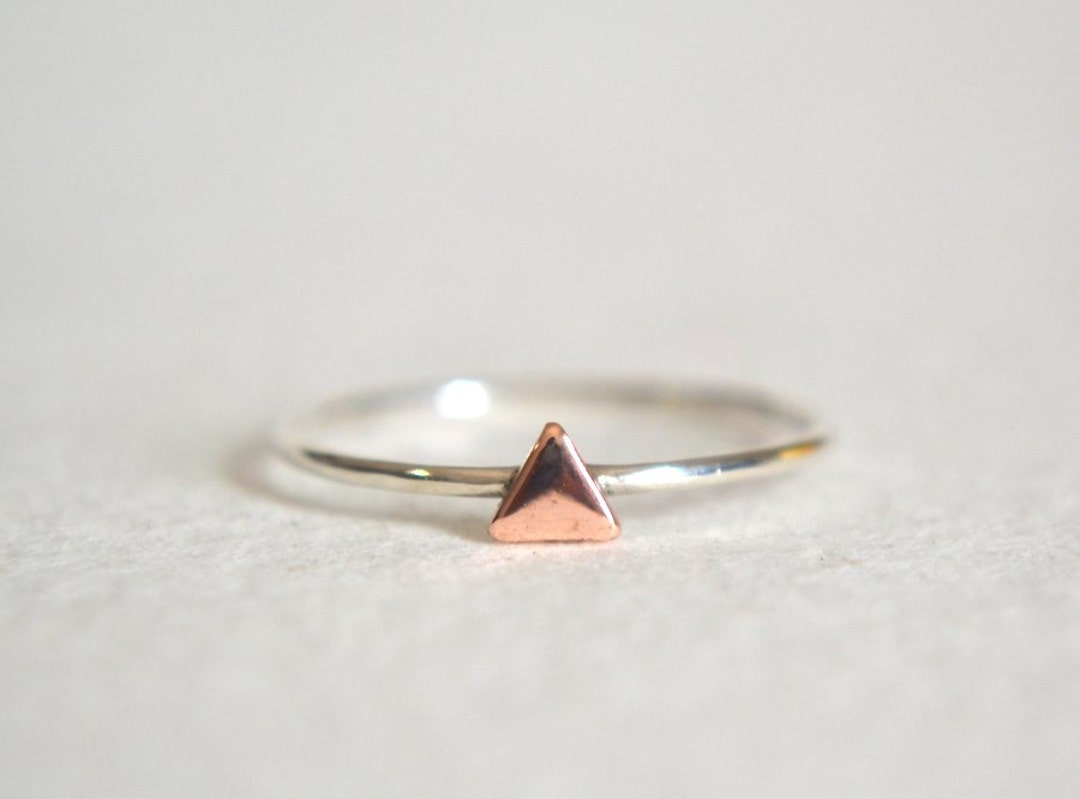 Triangle Ring Silver Triangle Ring Silver Stacking Ring - Etsy