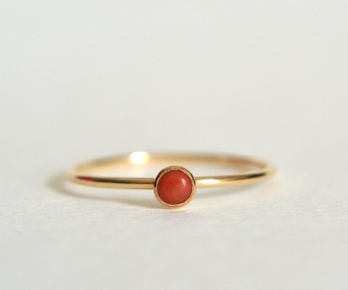Gold Coral Ring Coral Ring Gold Filled Coral Ring Coral - Etsy