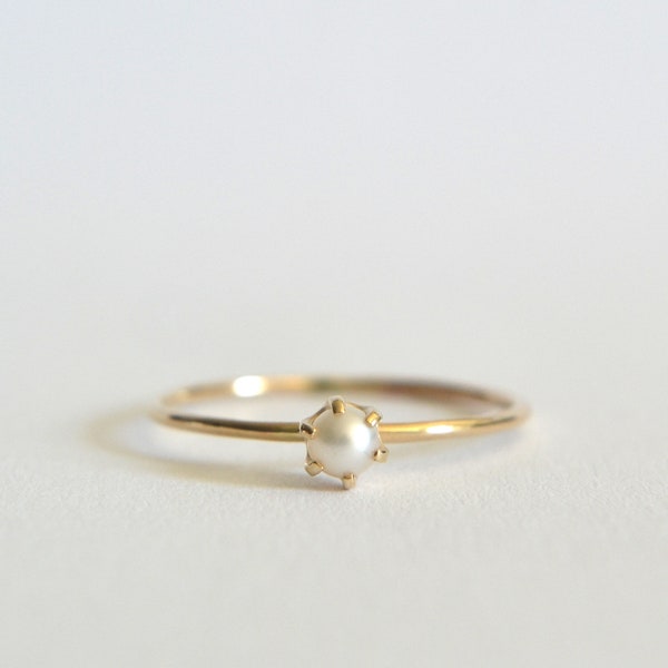 14k Pearl Ring - Etsy
