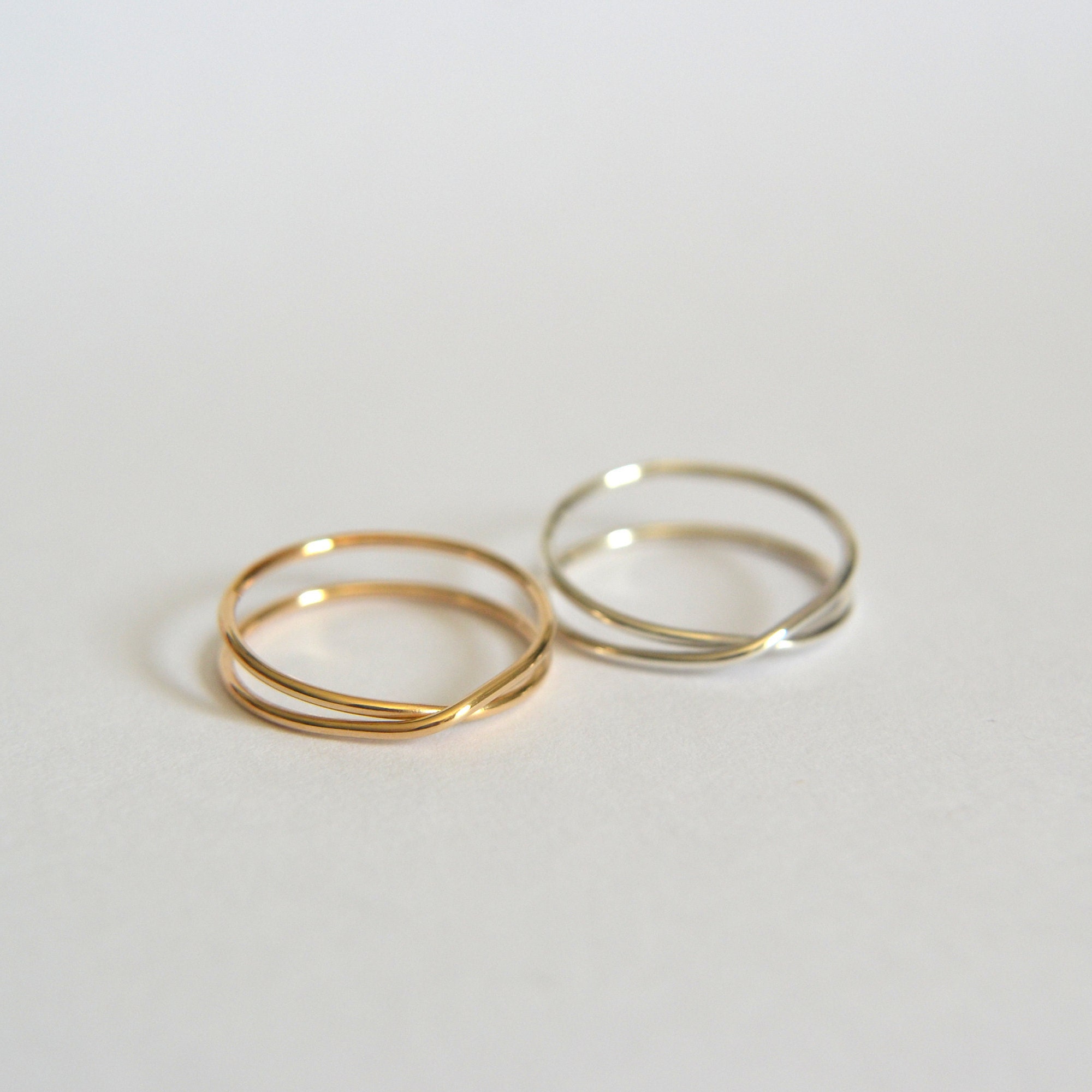 Gold Wrap Ring, Silver Wrap Ring, X Ring Gold, Gold X Ring, Silver X ...