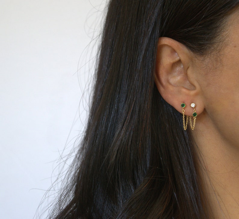 Mismatch Earrings Stud Earrings Chain Earrings Chain Dangle - Etsy