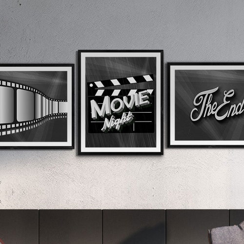 Movie Theater Decor Printable Wall Art Home Theater Wall - Etsy