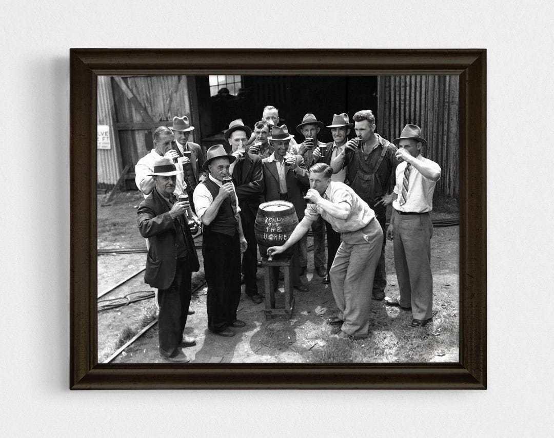 Prohibition Photo, Home Bar Prints Wall Art, Retro Black and White ...