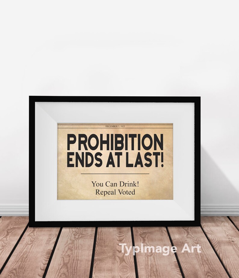 Prohibition Sign Bar Sign Printable Sign Home Bar Decor - Etsy