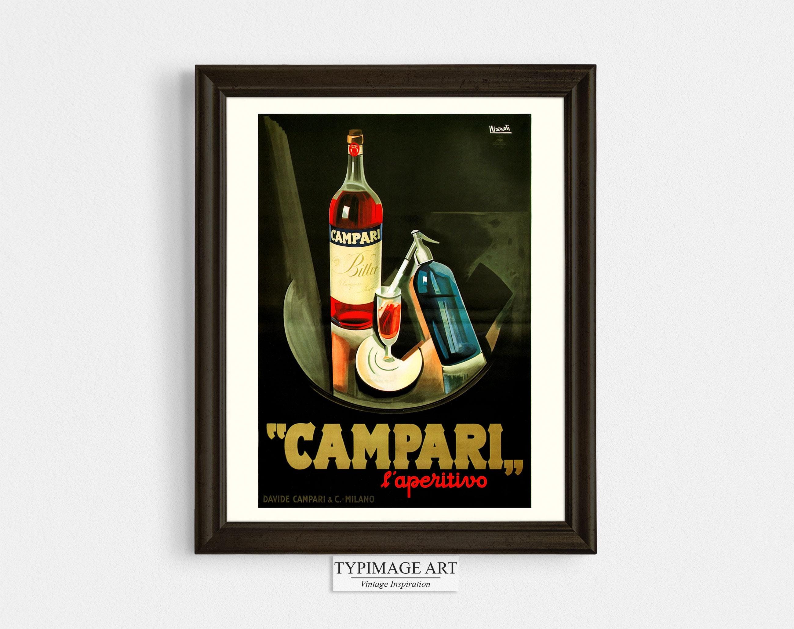 Vintage Campari Poster – Italian Ad Poster, Retro Bar Decor, Alcohol ...