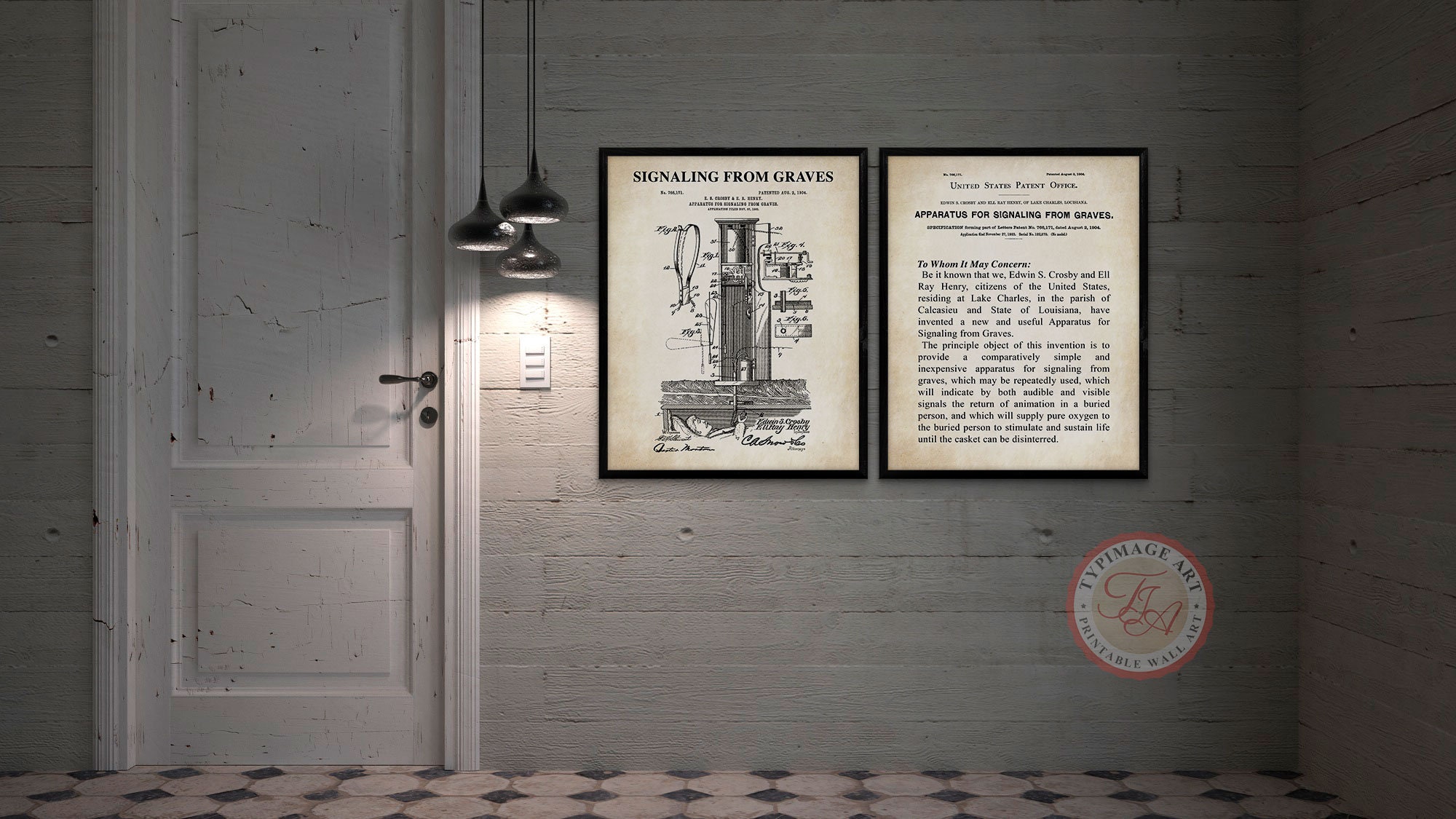 Creepy Patents Grave Halloween Printable Art Halloween Image Gothic ...