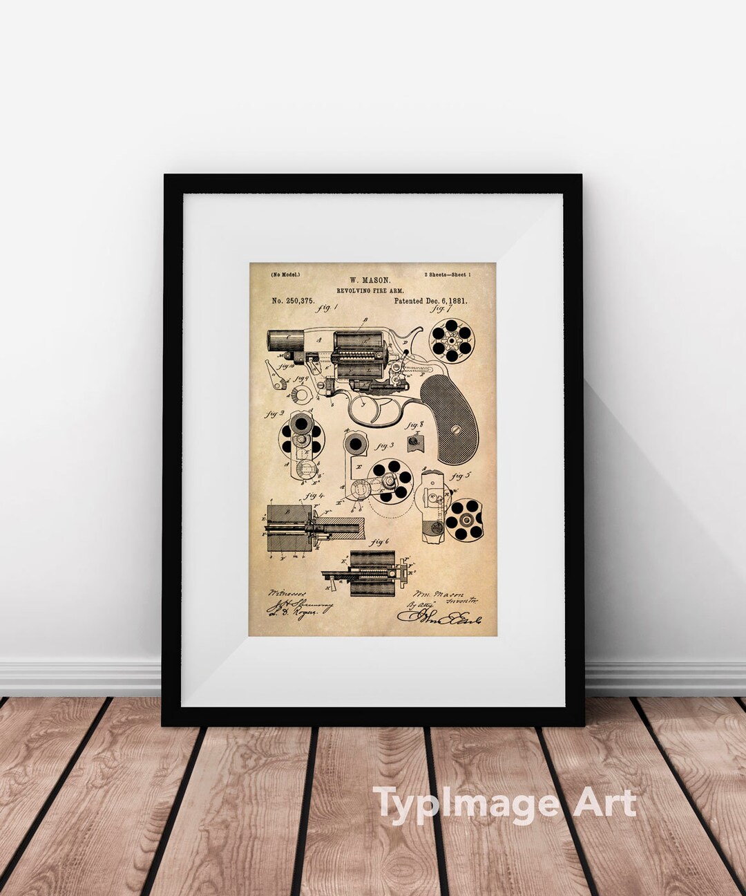 Gun Art Patent Art Colt M1889 Revolver Gun Gifts Firearm - Etsy
