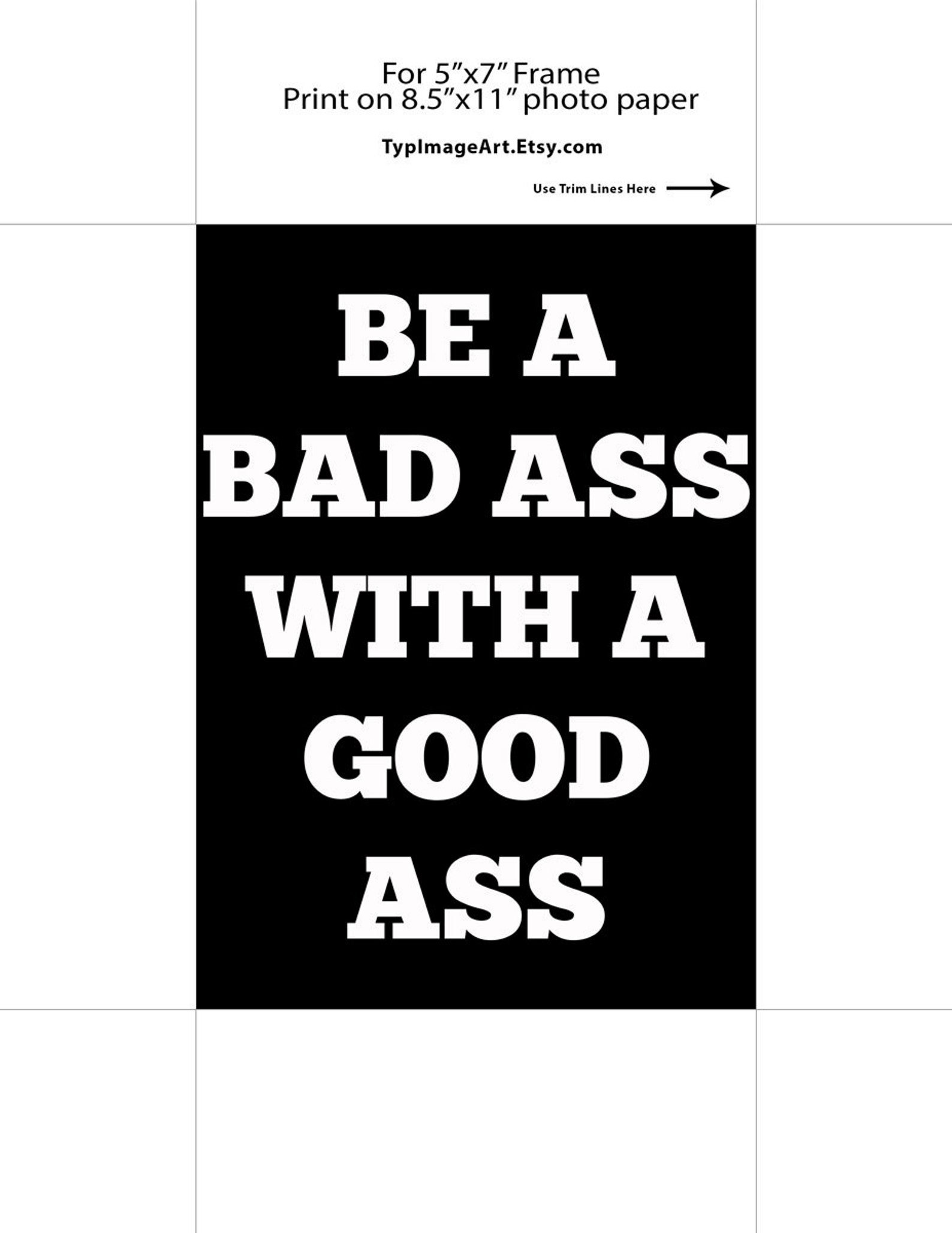 Bad Ass Fitness Poster Gym Poster Workout Motivation - Etsy