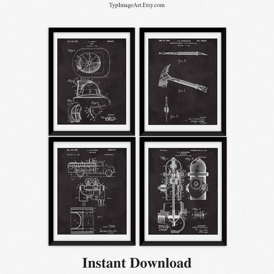 Firefighter Gift Fireman Gift Chalkboard Art Fire Truck - Etsy