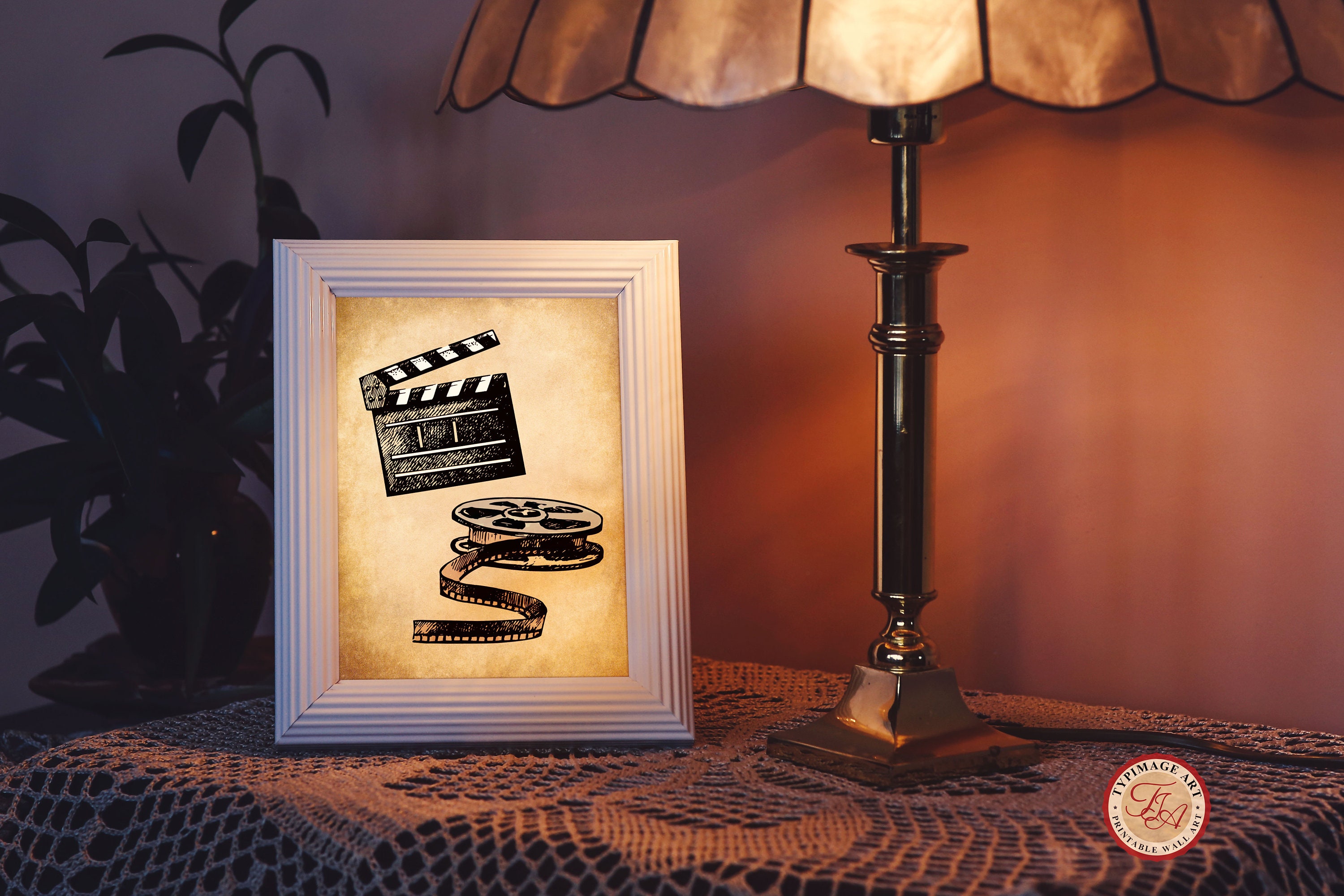 Movie Night Decor, Gallery Wall Art, Set of 6 Home Theater, Media Room ...