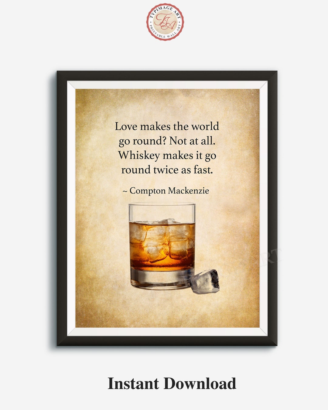Bar Decor for Home Scottish Whiskey Quote Compton Mackenzie Drinking ...
