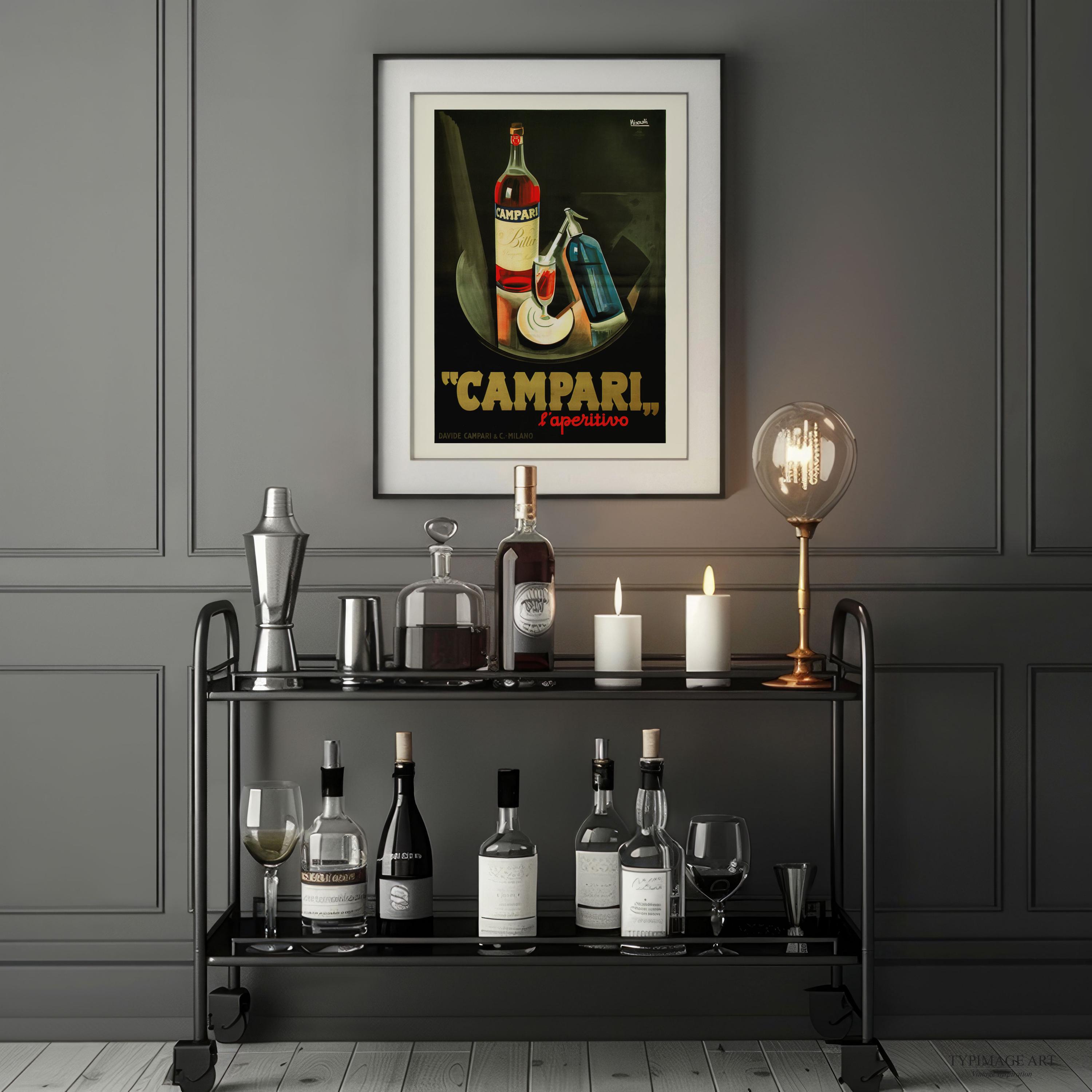 Vintage Campari Poster – Italian Ad Poster, Retro Bar Decor, Alcohol ...