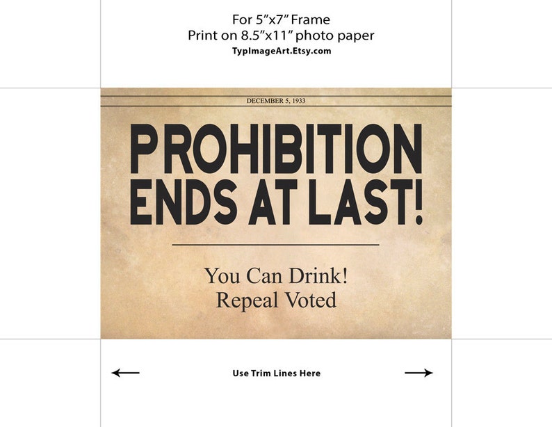 Prohibition Sign Bar Sign Printable Sign Home Bar Decor - Etsy