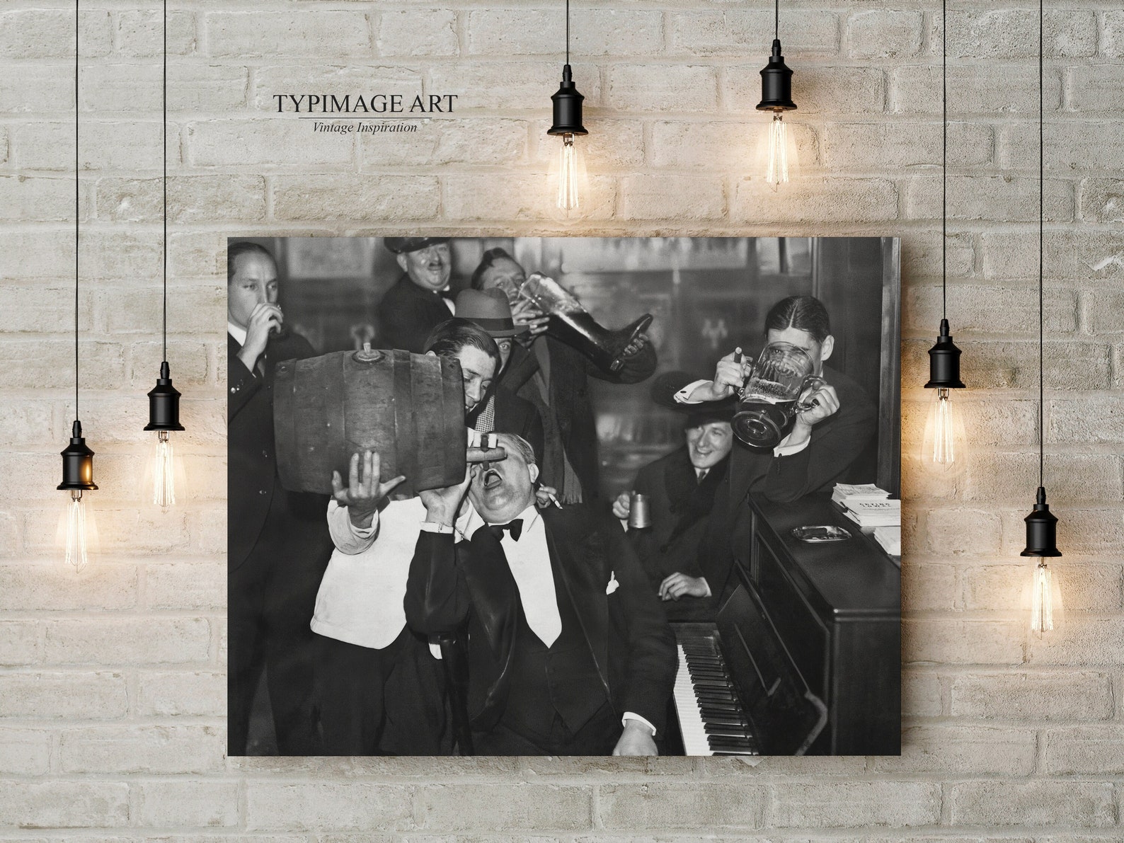 Prohibition Photo, Bar Prints Wall Art, Retro Black and White Photo ...