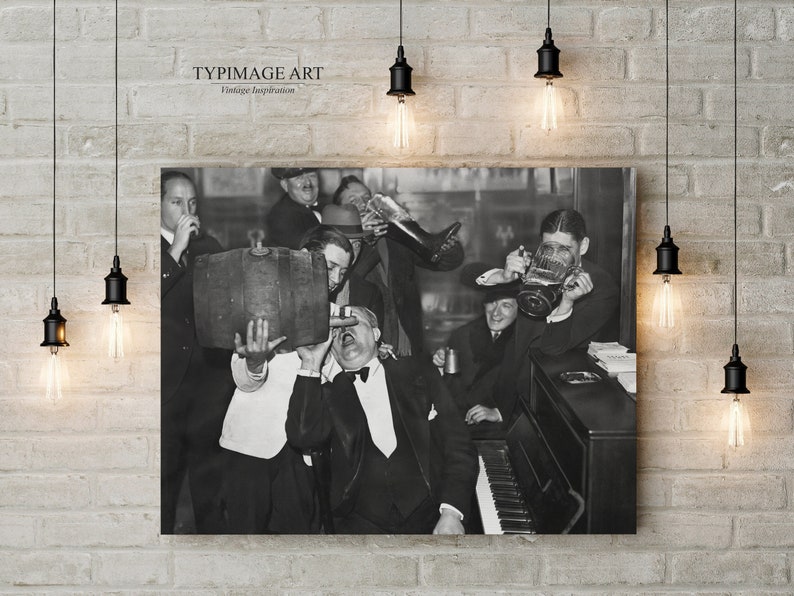Prohibition Photo, Bar Prints Wall Art, Retro Black and White Photo ...