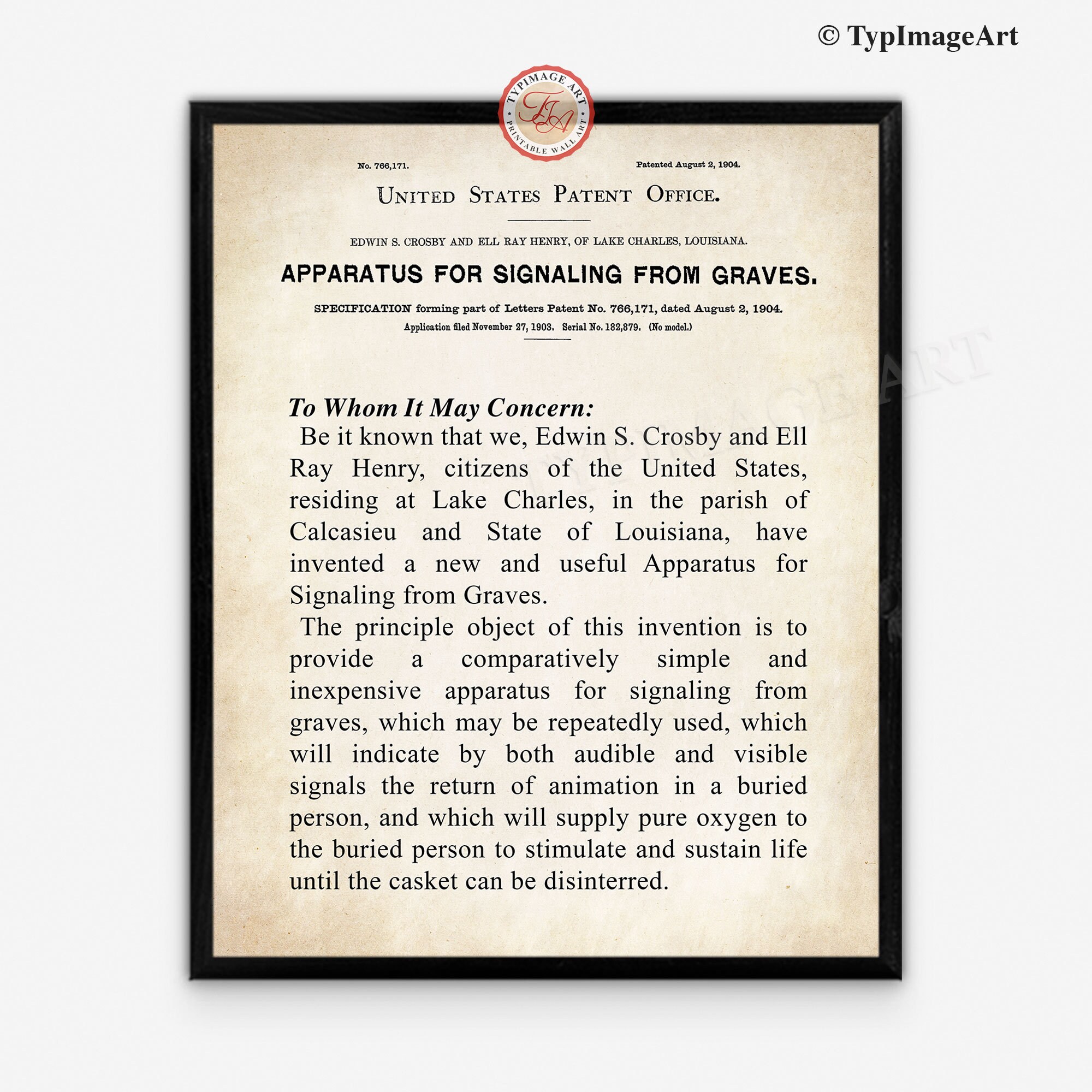 Creepy Patents Grave Halloween Printable Art Halloween Image Gothic ...