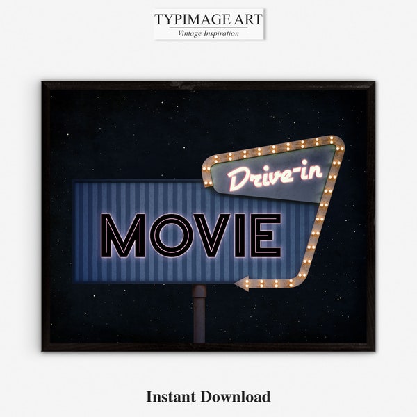 Drive in Movie Theater Sign - Etsy
