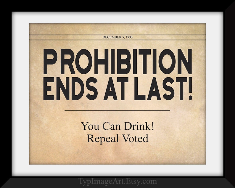 Prohibition Sign Bar Sign Printable Sign Home Bar Decor | Etsy