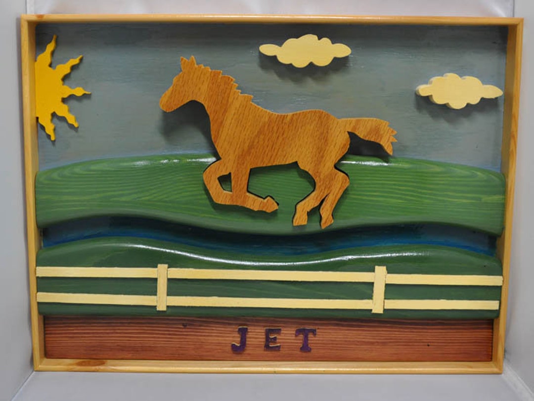 Galloping Horse Custom Wood Stall Sign - Etsy