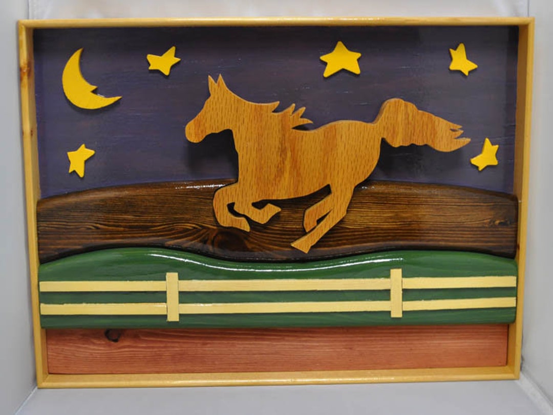 Galloping Horse Custom Wood Stall Sign - Etsy
